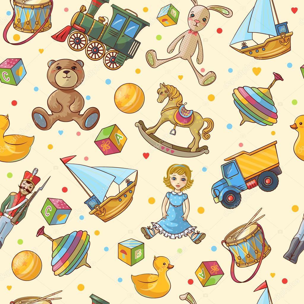 Kids Toys Pattern Stock Illustration by ©Mogil #120492196