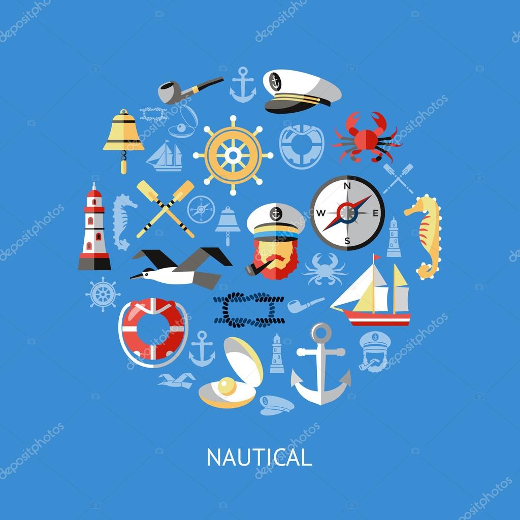 Nautical Round Composition Stock Vector by ©Mogil 121432788