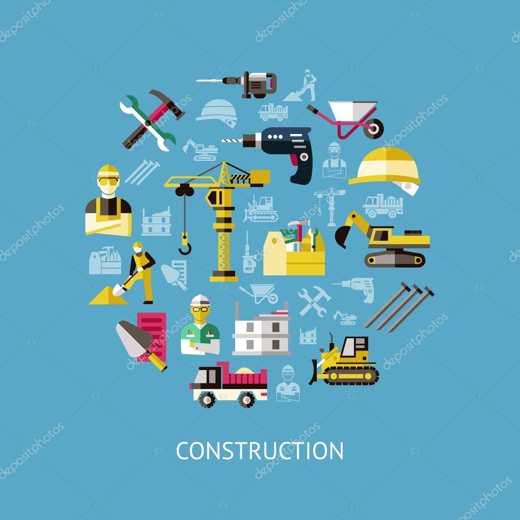 Construction Round Composition Stock Vector by ©Mogil 121819658