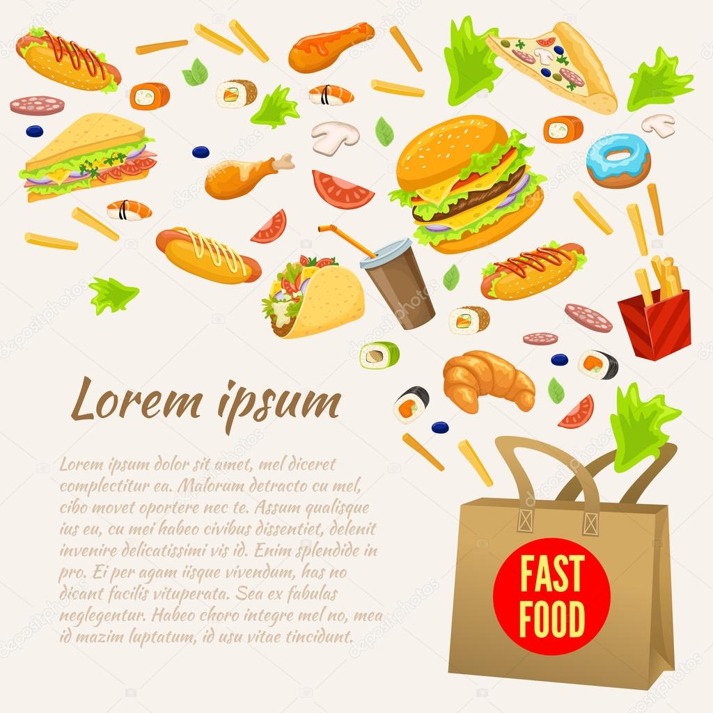 Fast Food Colorful Design Stock Vector Image by ©Mogil #123075140
