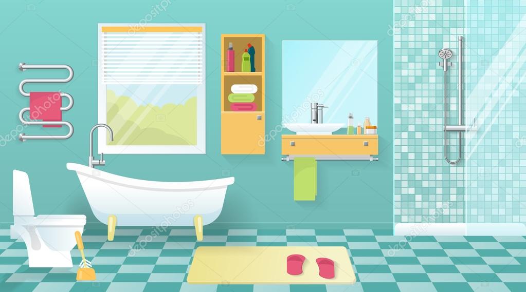 Modern Bathroom Interior — Stock Vector © Mogil #123316354