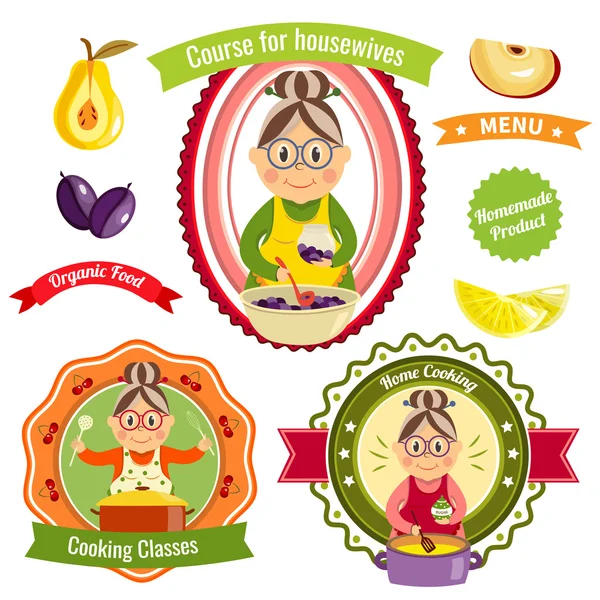 Comida casera logo imágenes de stock de arte vectorial | Depositphotos