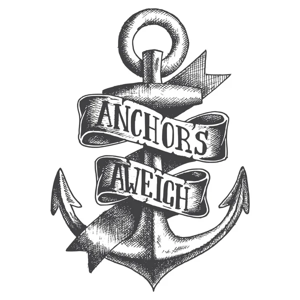 Hand Drawn Anchor Sabers Swords Ship Guns Inscription Decorative Vector ...