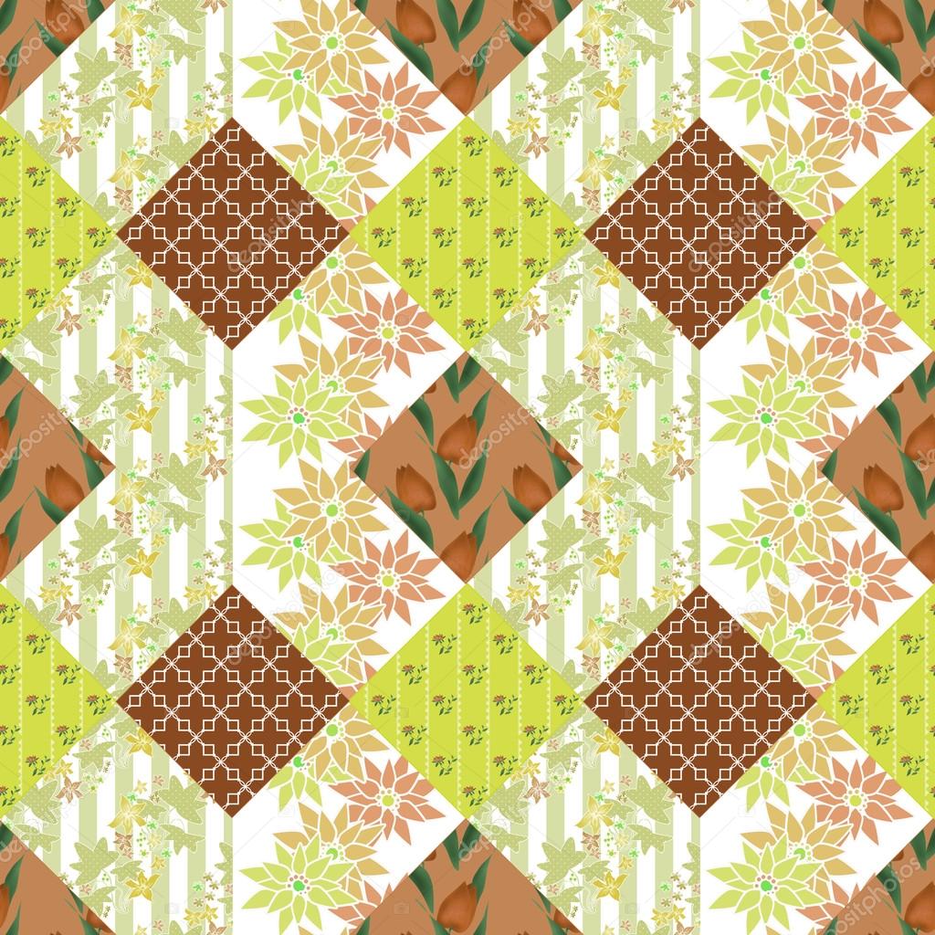 Patchwork seamless floral pattern texture background — Stock Photo ...
