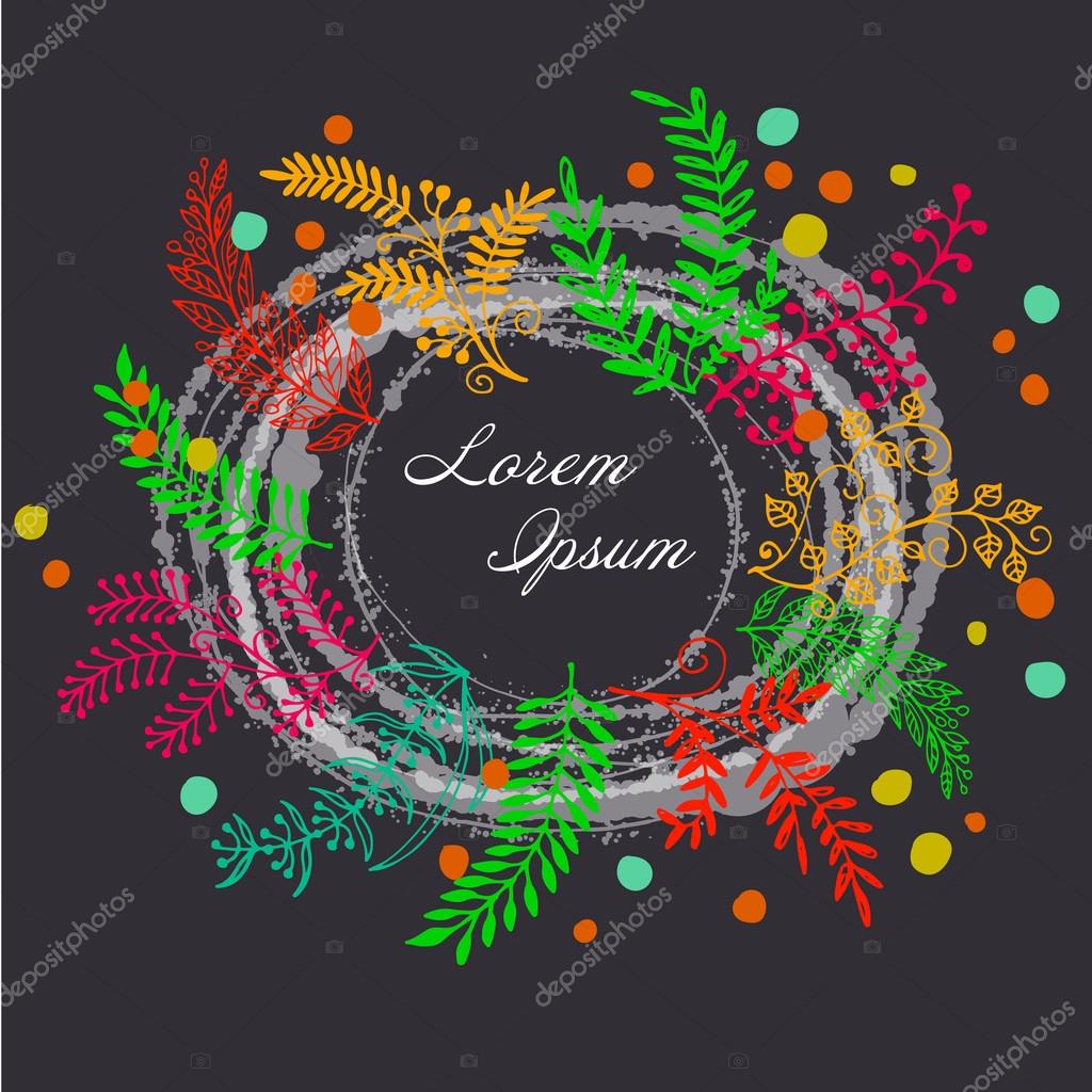 Hand painted floral frame Stock Vector Image by ©color885 #109972816
