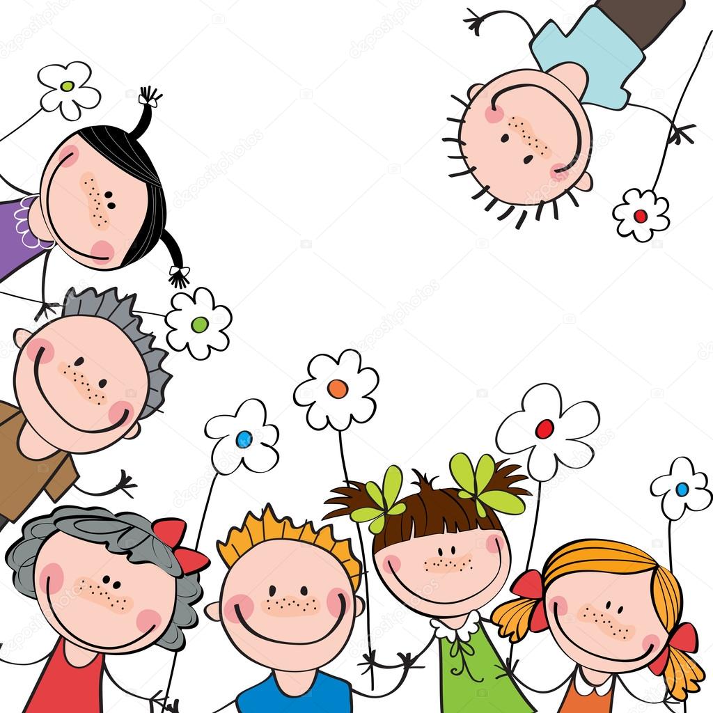 Children with flowers Stock Vector Image by ©color885 #68715807