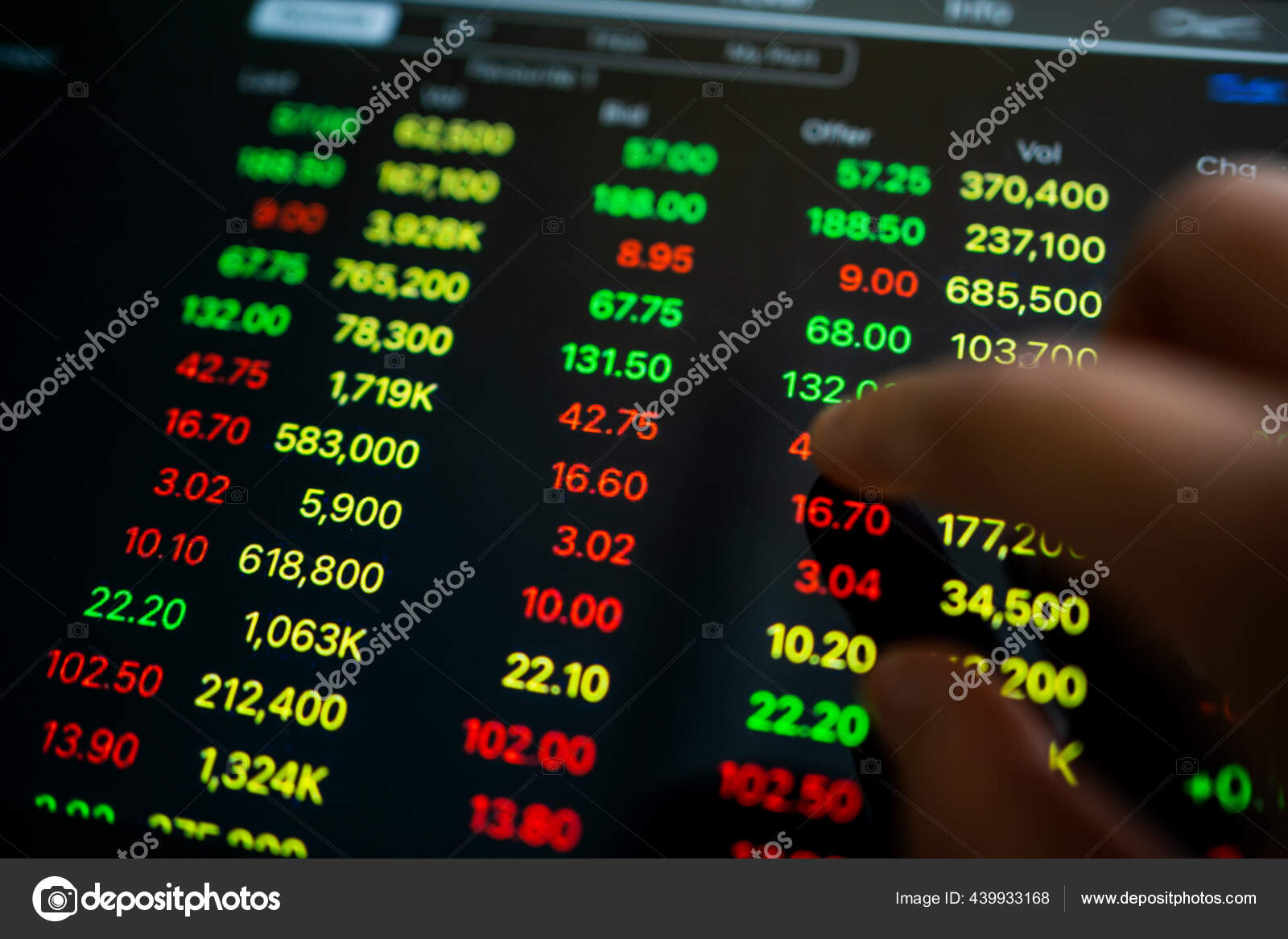 Hand Trading Numbers Tablet Trading Stock Market Concept — Stock Photo ...