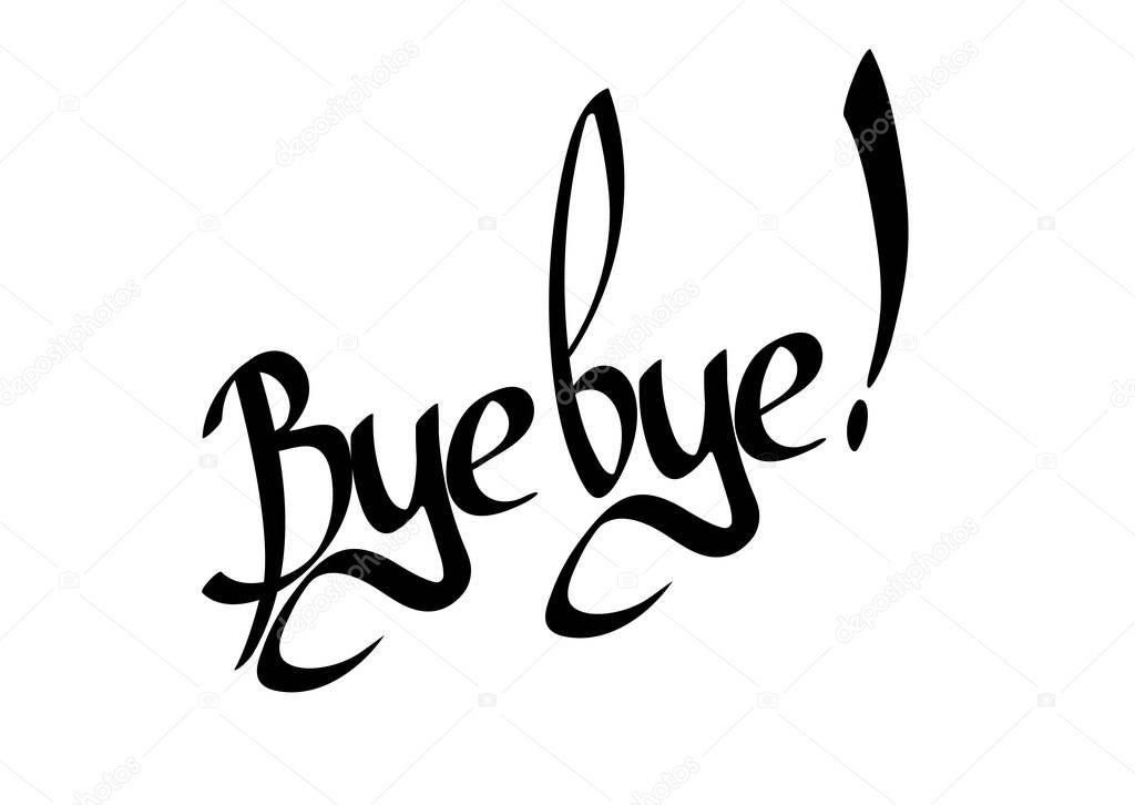 Adiós, letras de caligrafía, plantilla de diseño de palabras ...