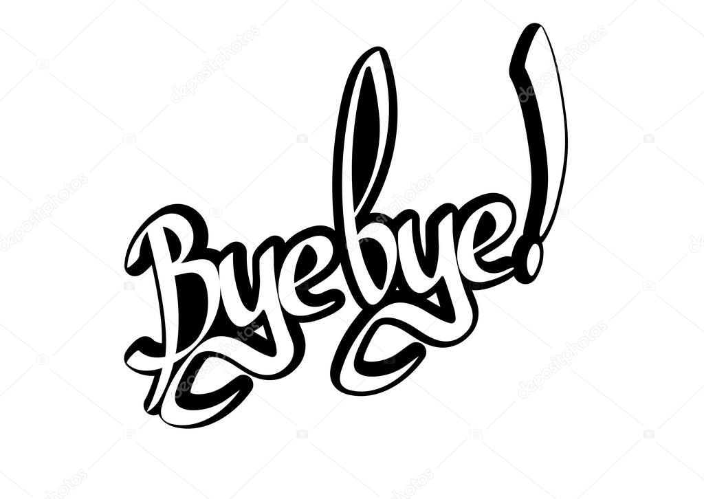 Adiós, letras de caligrafía, plantilla de diseño de palabras ...