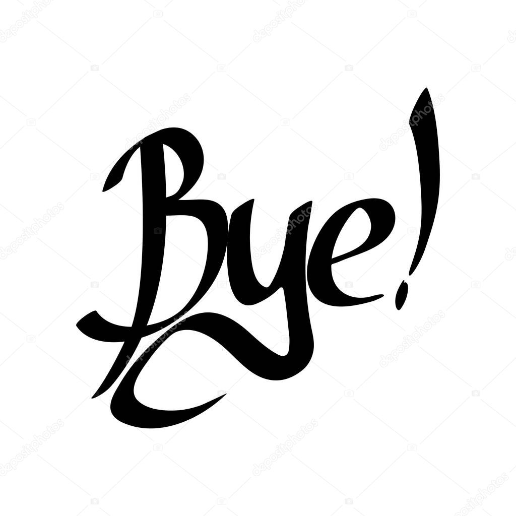 Adiós, letras de caligrafía, plantilla de diseño de palabras ...