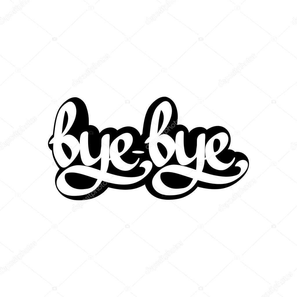 Adiós, letras de caligrafía aisladas, plantilla de diseño de palabras ...
