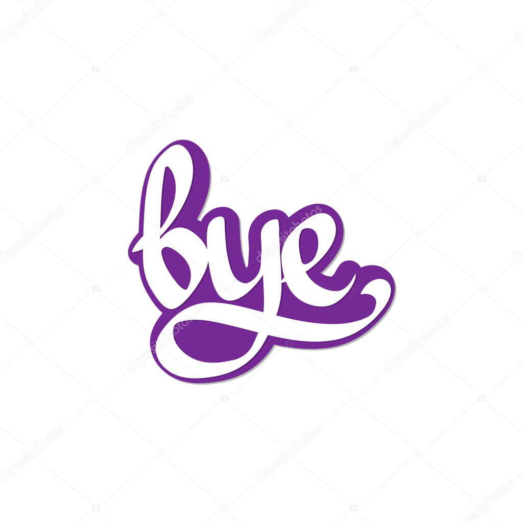 Adiós, letras de caligrafía aisladas, plantilla de diseño de palabras ...