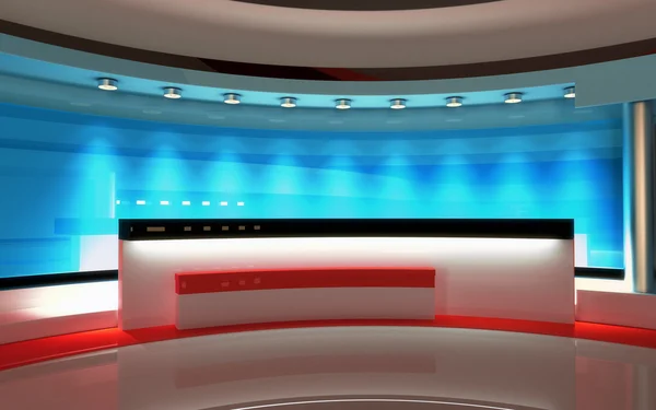 Tv Studio. Backdrop for TV shows .TV on wall. News studio. The p ...