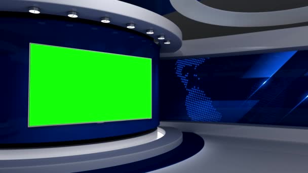 Studio Blue Studio Blue Background News Studio Screen Wall Loop — Stock ...