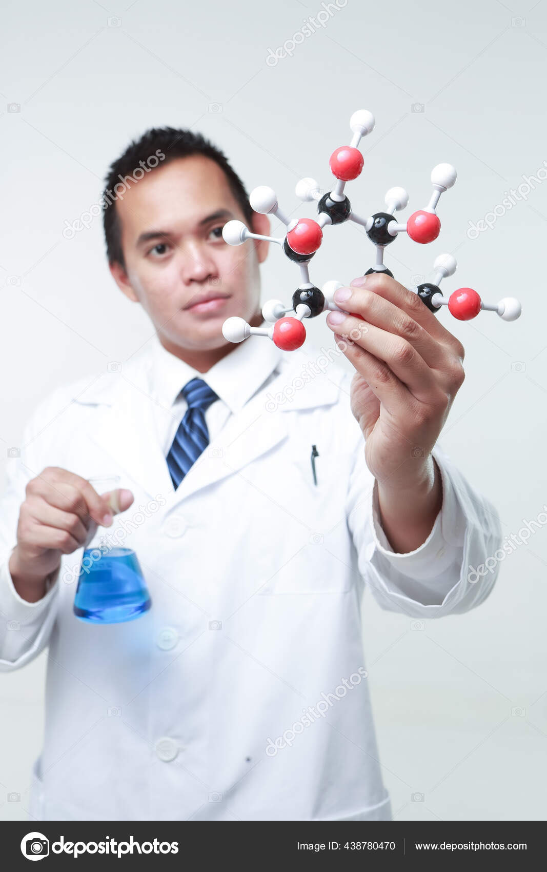 Chemist Holding Flask Chemical Matrix — Stock Photo © castaldostudio ...