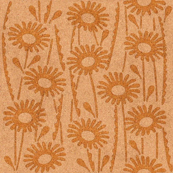 Floral decorative pattern - wood texture - seamless background — Stock ...