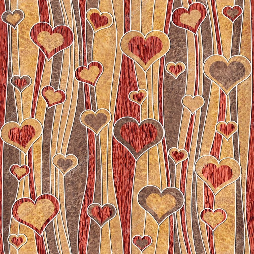 Romantic hearts - decorative pattern - waves decoration - seamless ...