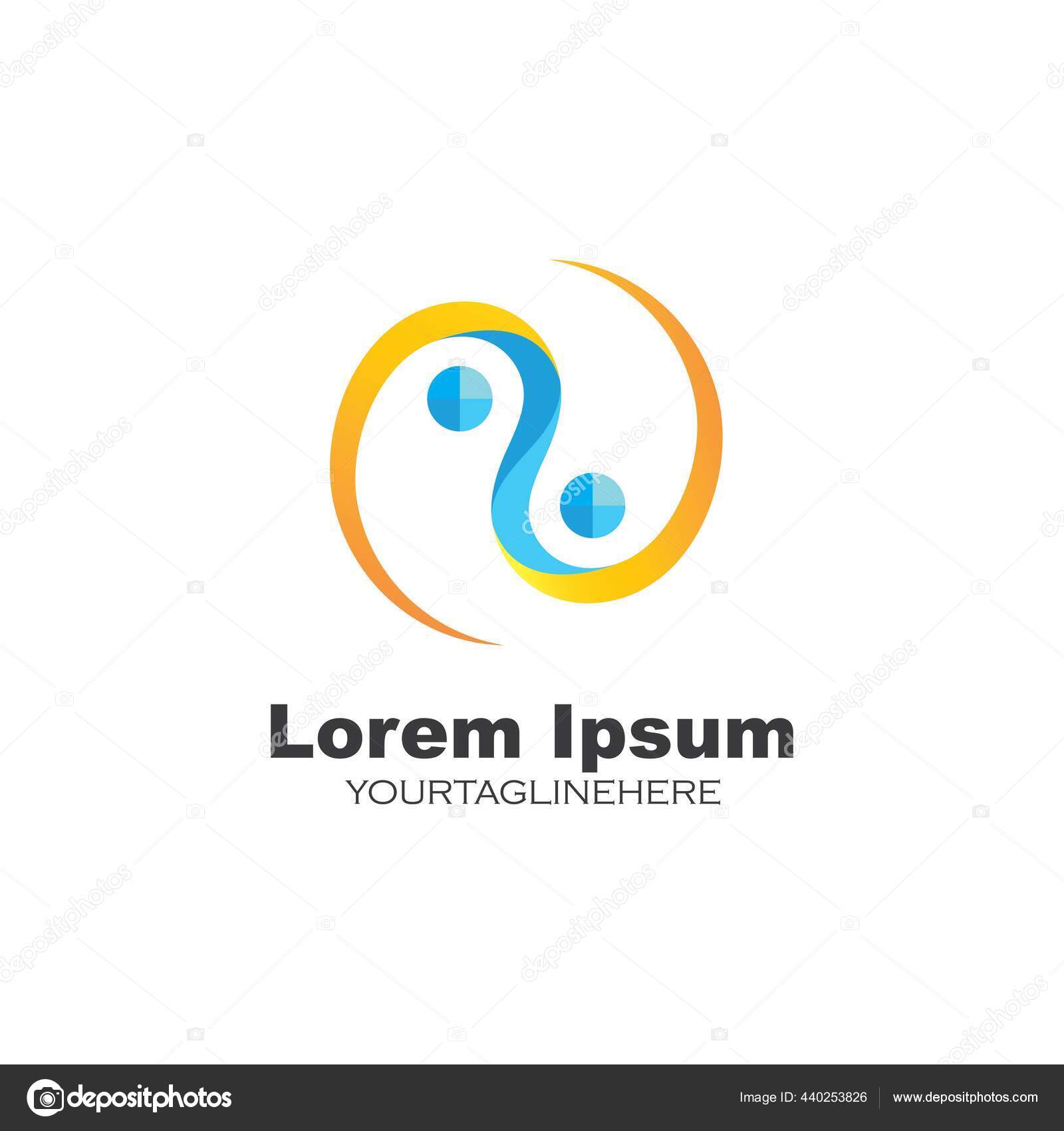 Yin Yang People Concept Design Vector Icon Illustration Template Stock ...