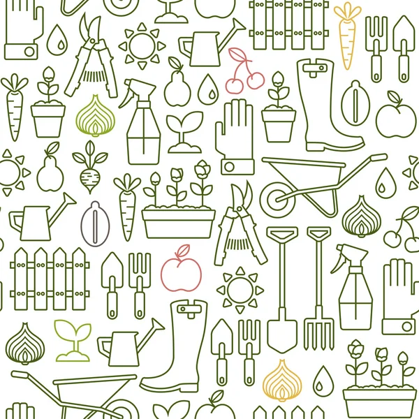 Motif de jardinage sans couture Vector Art Stock Images | Depositphotos