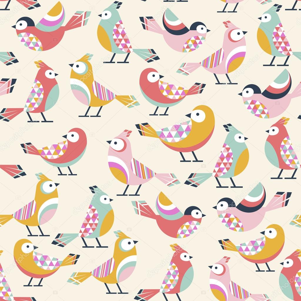 Seamless birds pattern Stock Vector Image by ©kusuriuri #120957372