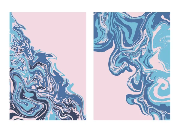 Abstract Acrylic Banner Fluid Art Vector Texture Set Artistic ...