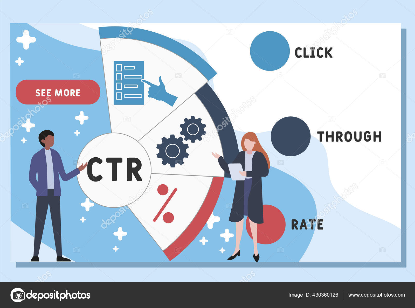 Vector Website Design Template Ctr Click Rate Acronym Business Concept ...