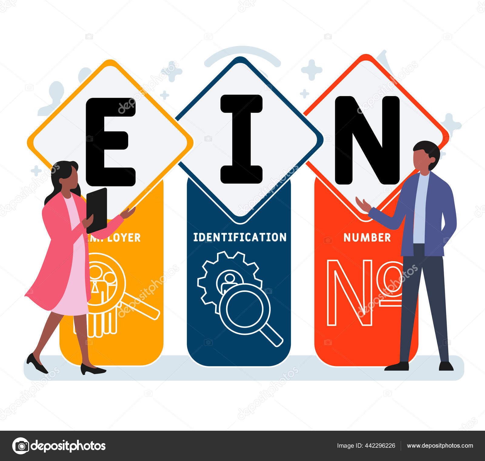 Flat Design People Ein Employer Identification Number Acronym Business ...