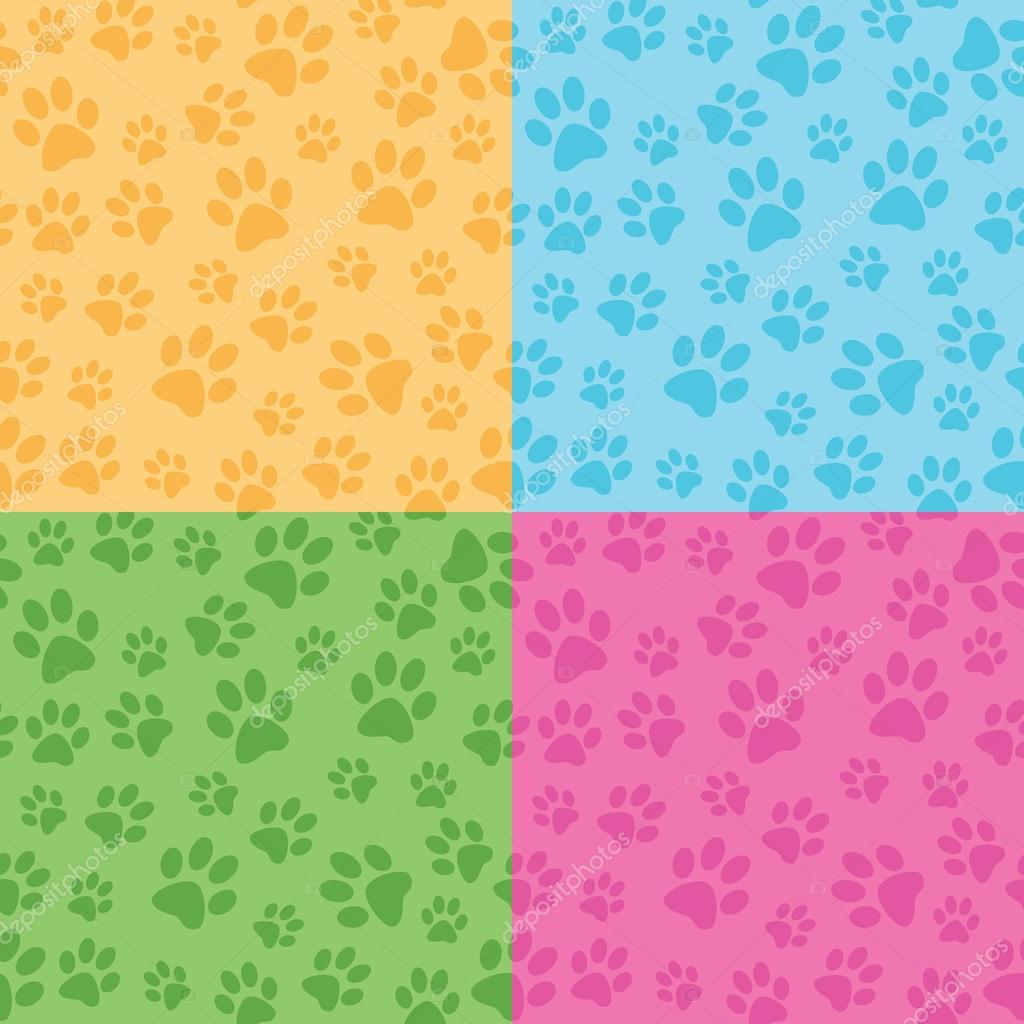 Colorful Paw Prints Background