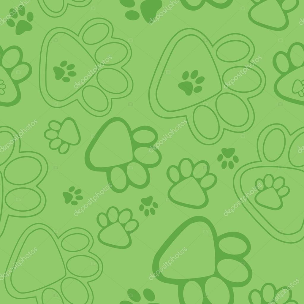 Green Paw Print Background