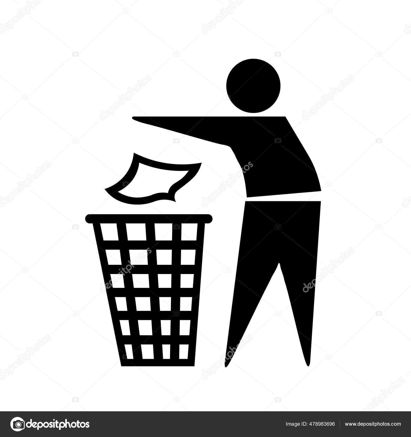 Throw Away Trash Can Simple Icon Product Packaging Box Stock Vector by ...