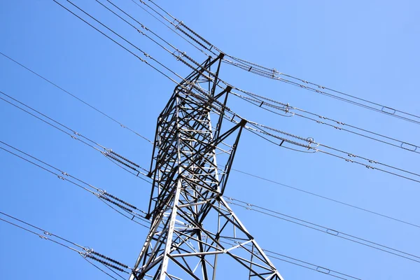 Steel Pylon Supporting Heavy Electric Power Cables - Stock Image ...