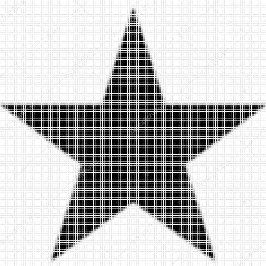 Five pointed star, pentagram. The simple geometric pattern of black ...