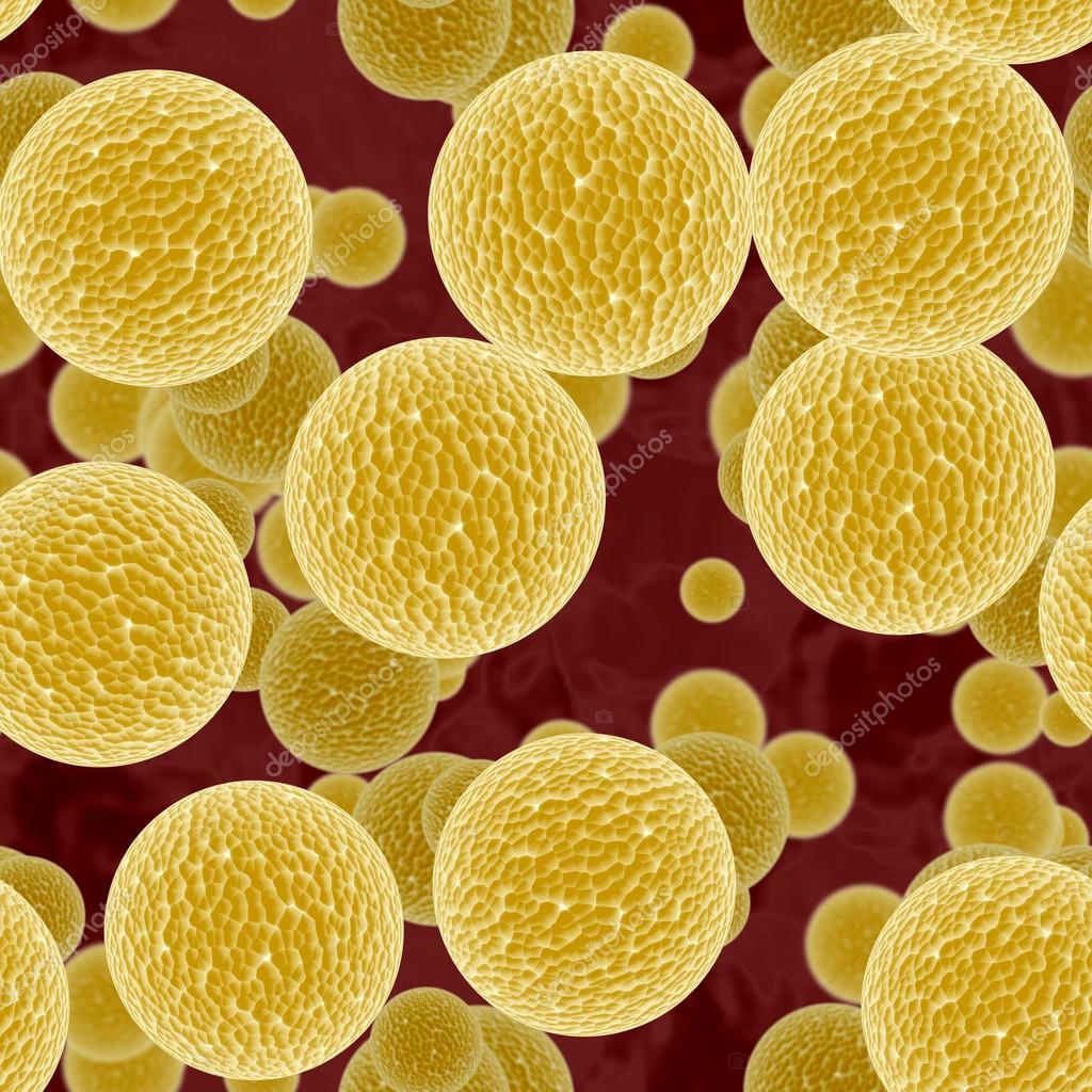 Yellow bacteria or virus spheres in blood, generated texture — Stock ...