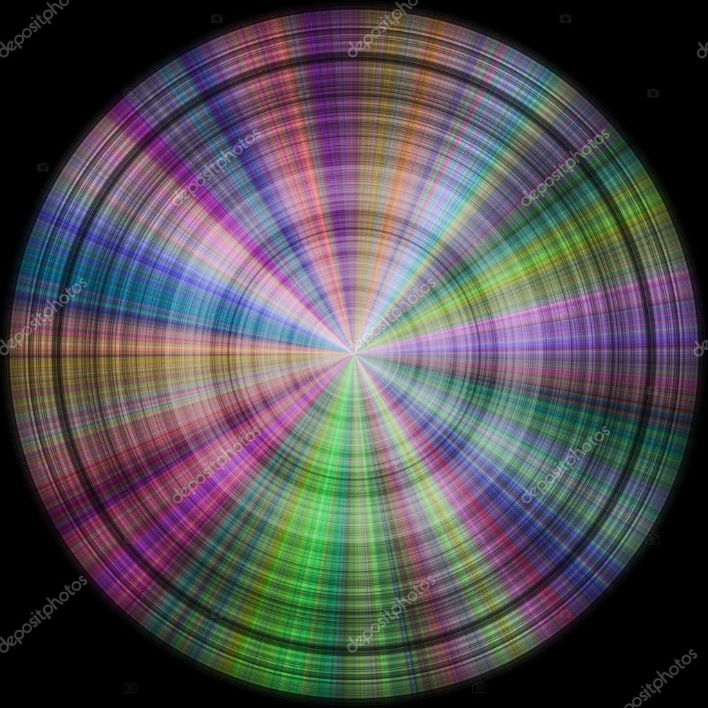 Rainbow colored disc, sphere in black background as hires texture ...