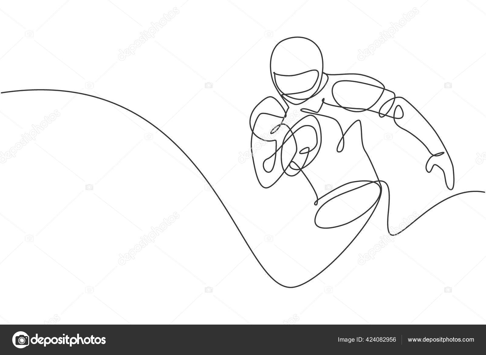 Football Player Running Drawing