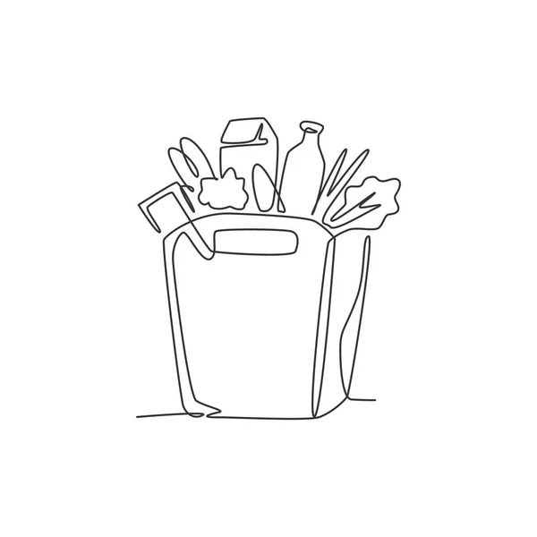 Enkelt Kontinuerlig Linje Tegning Stiliserede Pommes Frites Butik Logo ...