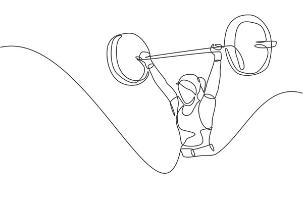 One Single Line Drawing Fit Young Athlete Muscular Man Lifting Stock Vector Image by ©SimpleLine ...