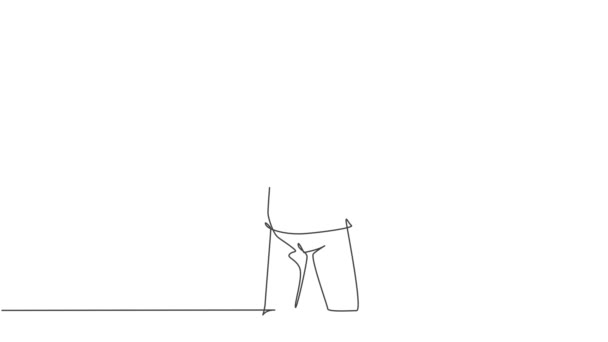 Animation One Line Drawing Delivery Man Gives Thumbs Gesture While ...