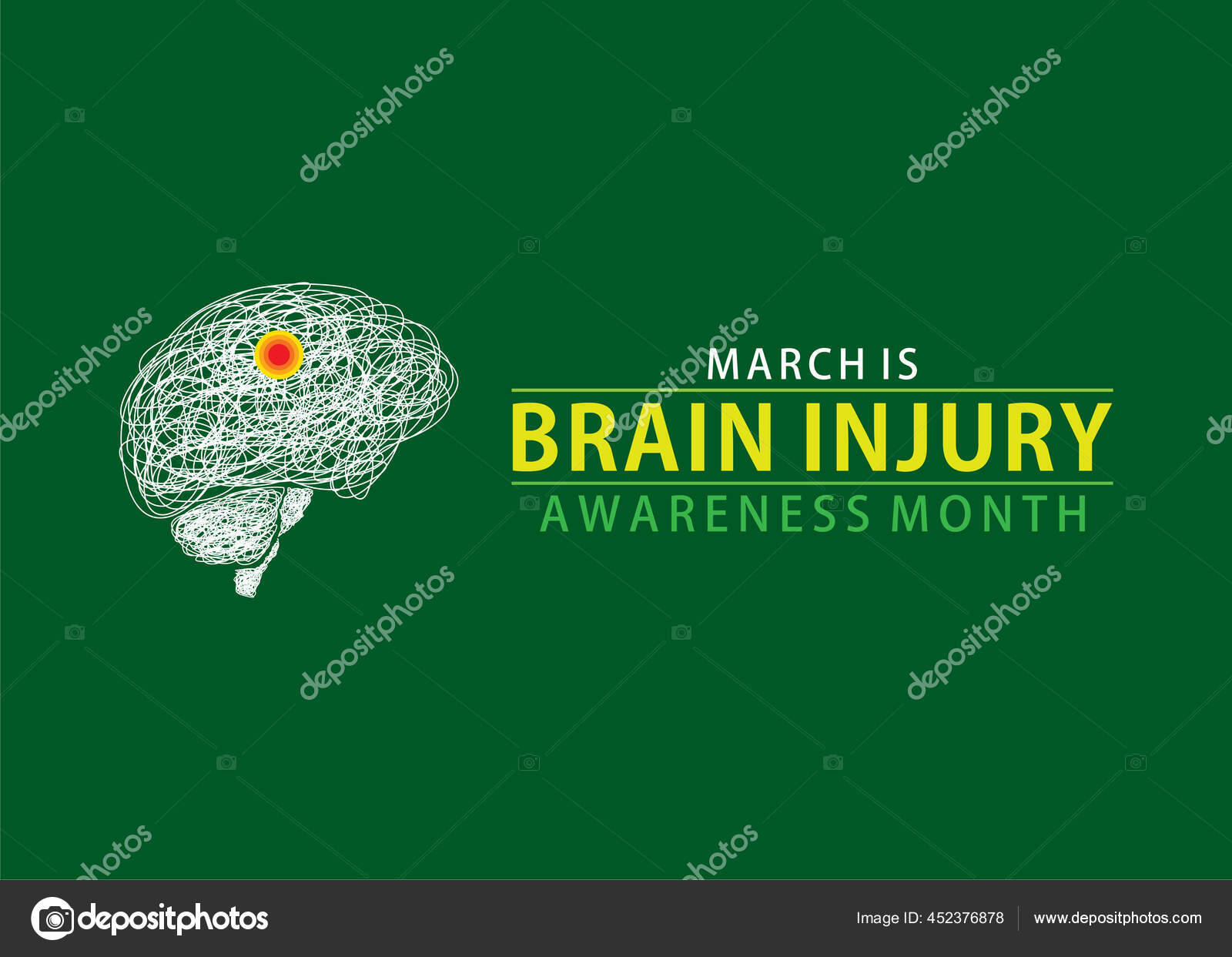 Vector Illustration National Brain Injury Awareness Month Design Stock ...