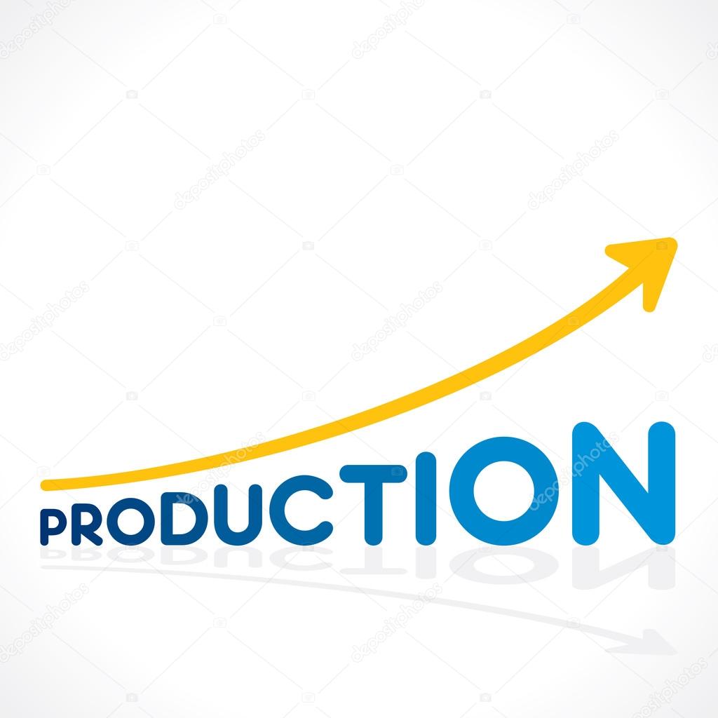 Creative production word growth graph design vector Stock Vector by ...