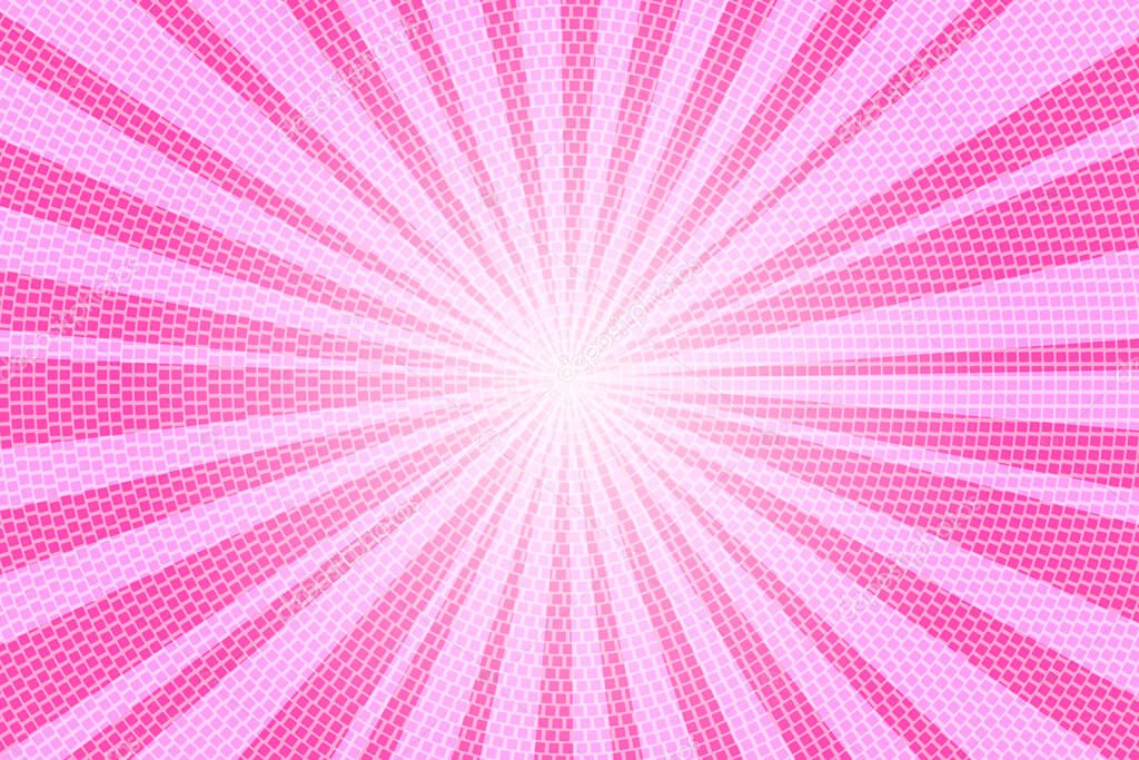 Portada de revista de cómics de arte pop colorido. Fondo rosa a rayas ...