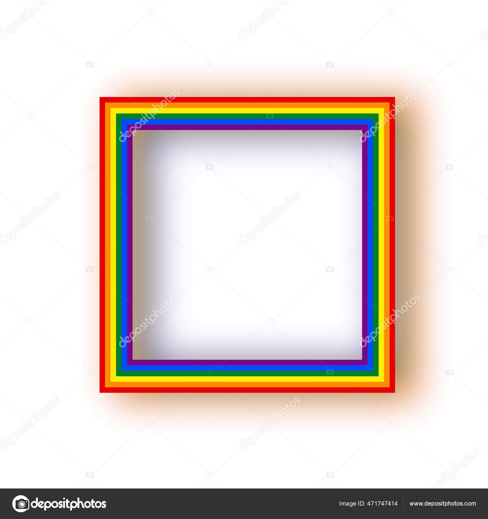 Flag LGBT icons, squared frame. Template border, vector illustration ...