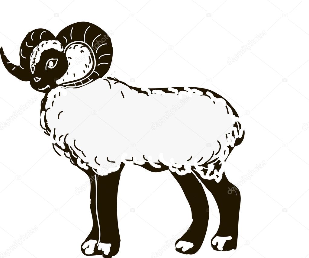 Ilustración silueta de un símbolo de oveja 2015 2024