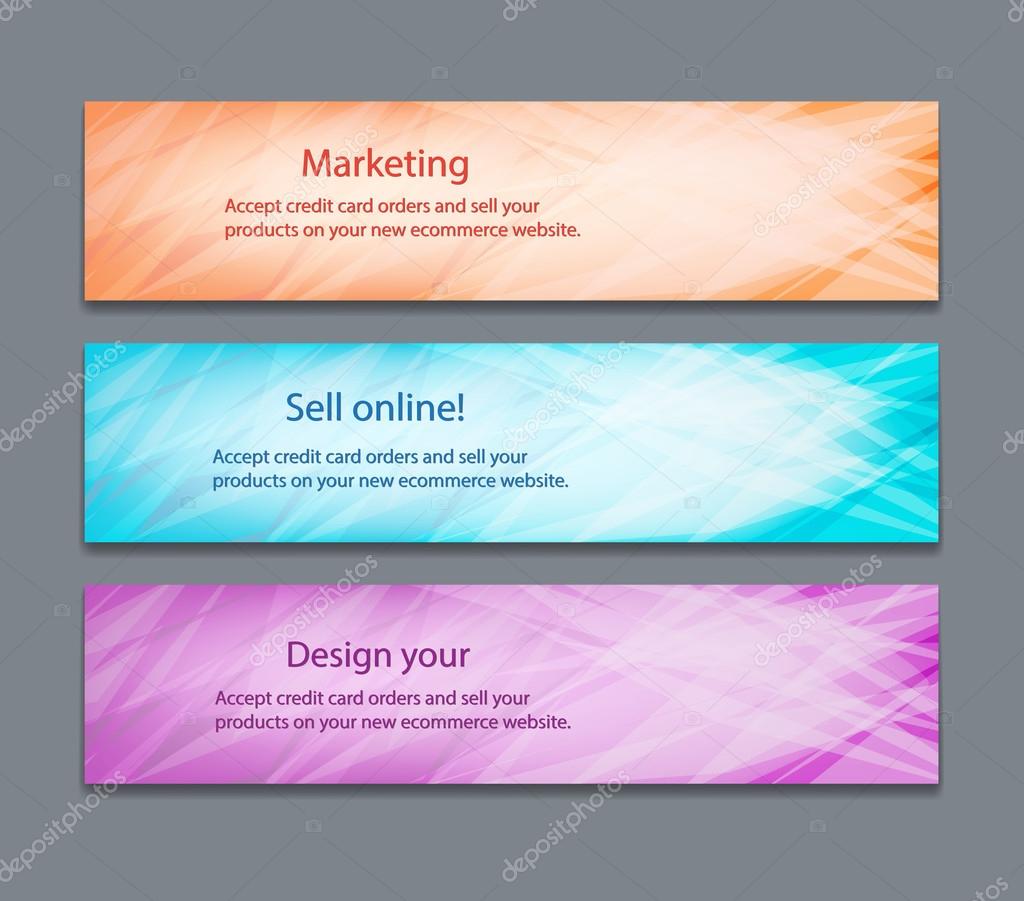 Website header or banner set with beautiful design Stock Vector Image ...