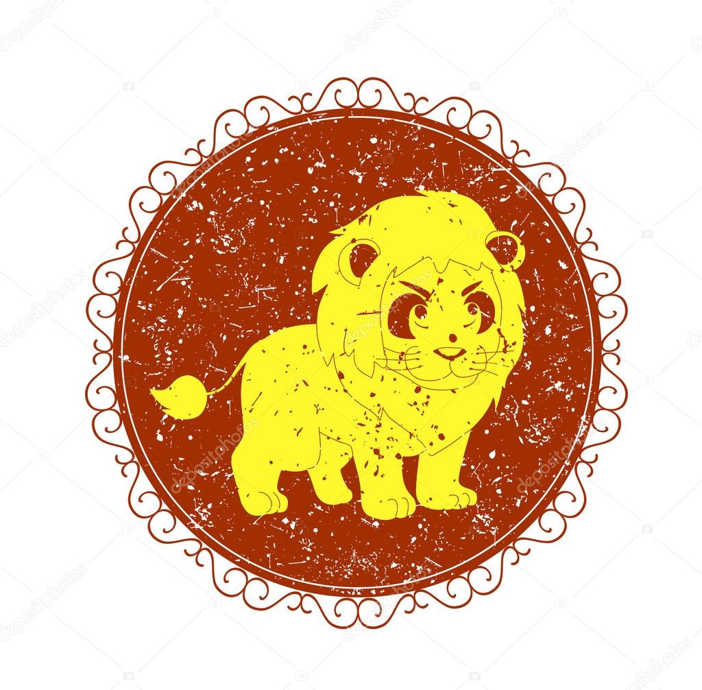 Vintage sign with lion Stock Vector by ©ngocdai86 61111169