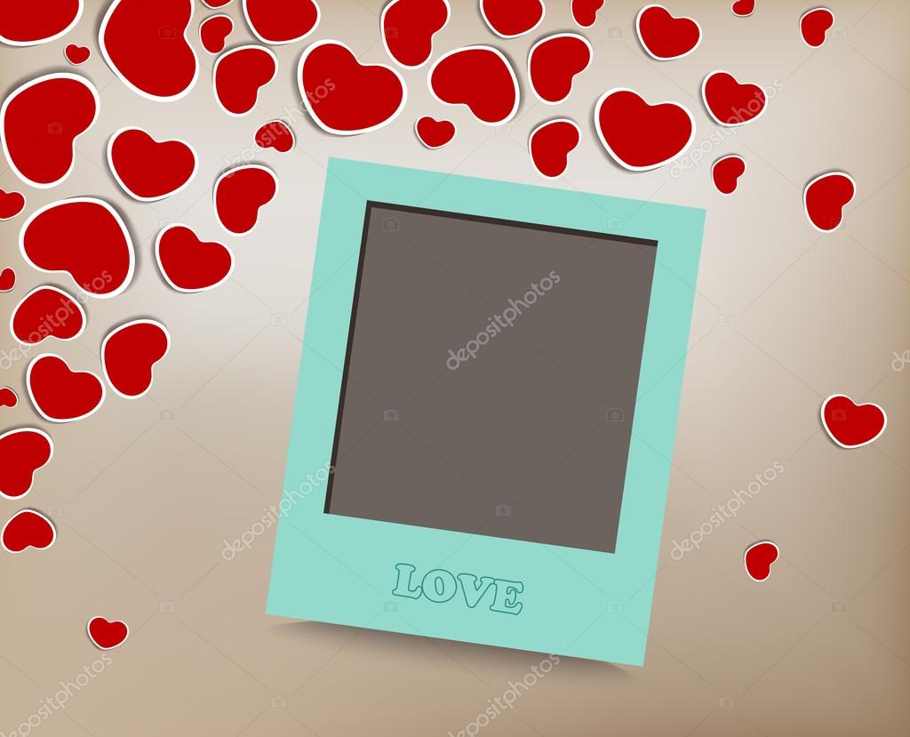 Blank instant photo on background with heart Stock Vector by ©ngocdai86 ...