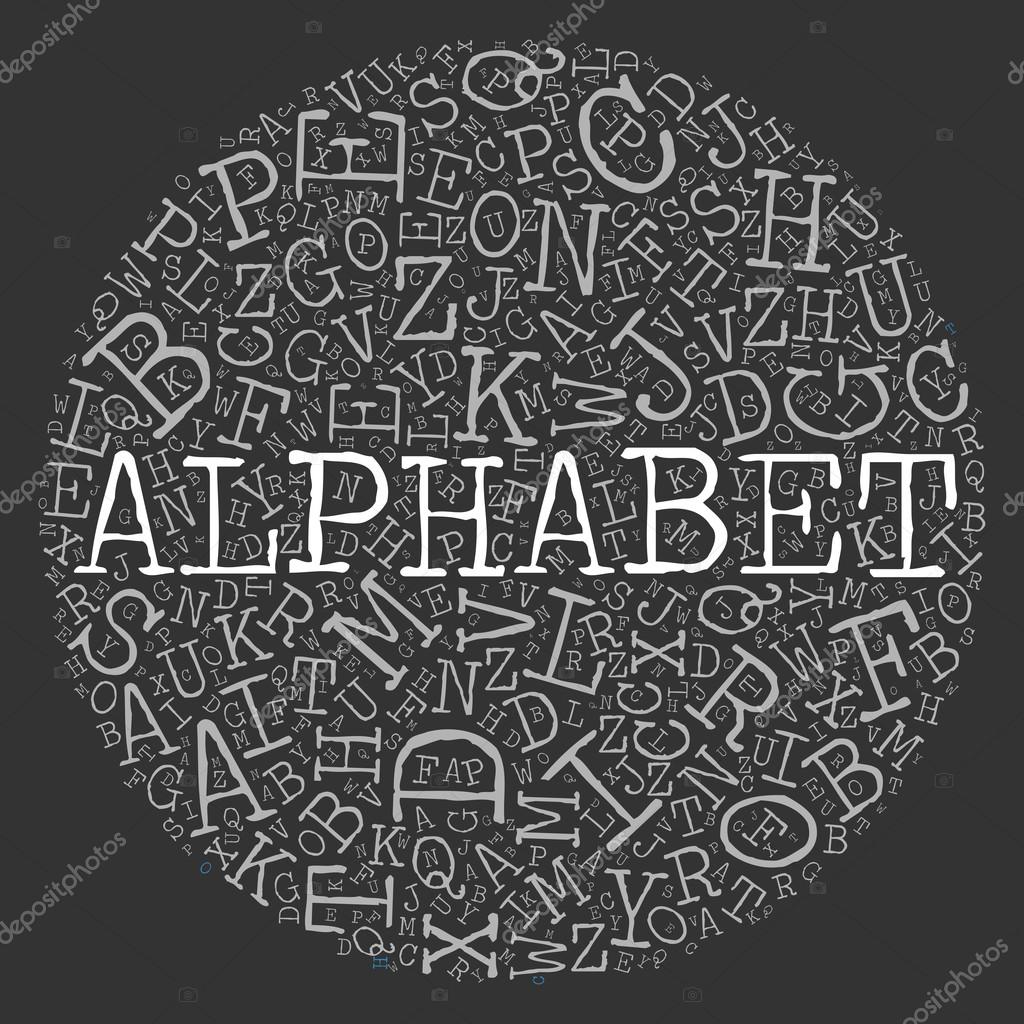 Tema círculo alfabeto con patrón de letra en el fondo Vector de stock ...