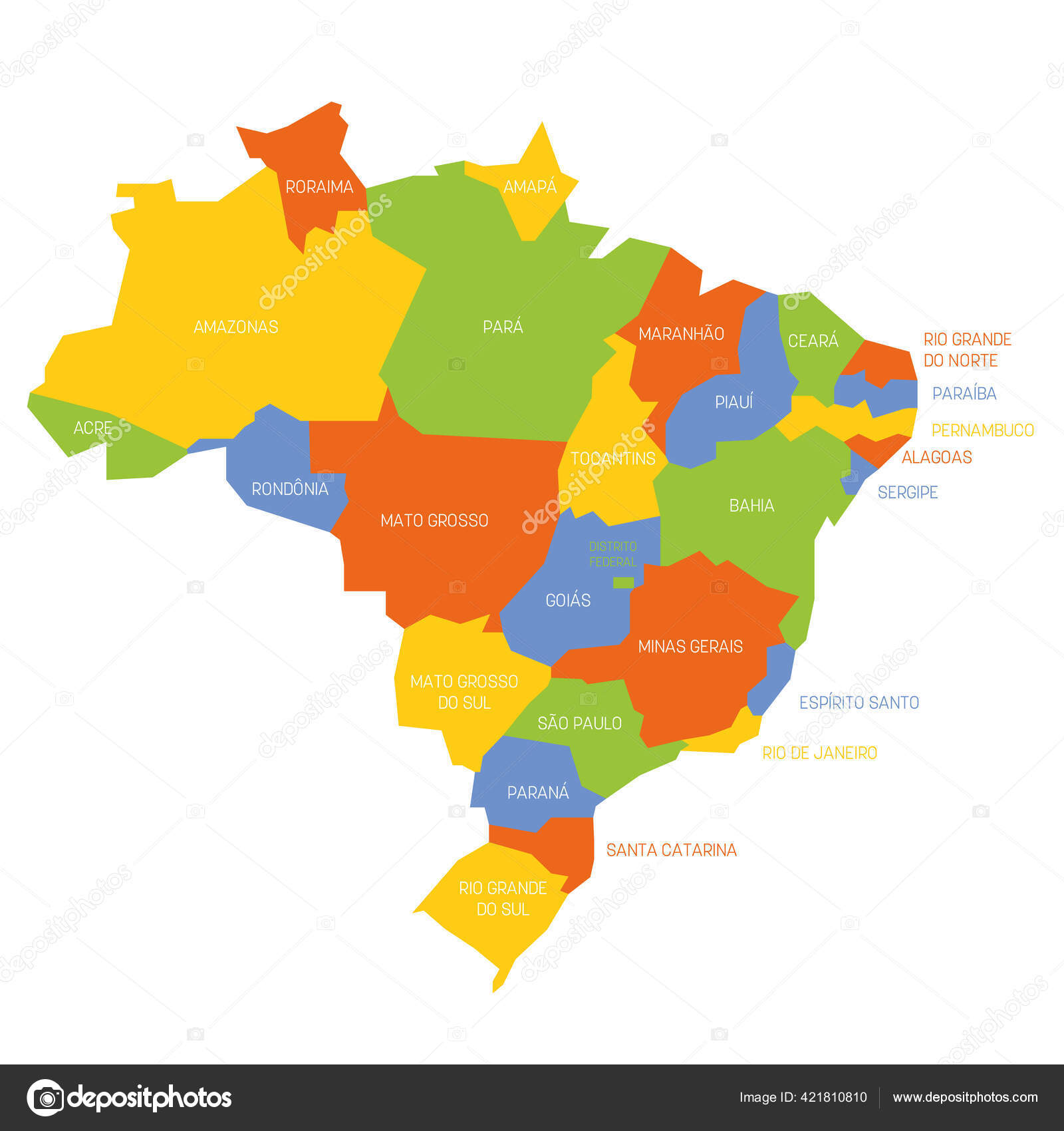 Estados do Brasil Vetor de ©pyty 421810810