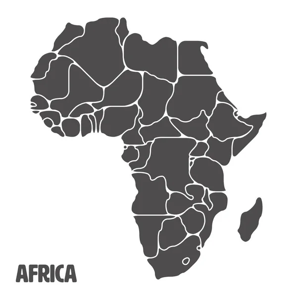 Simple flat map of Africa continent with national borders and country ...