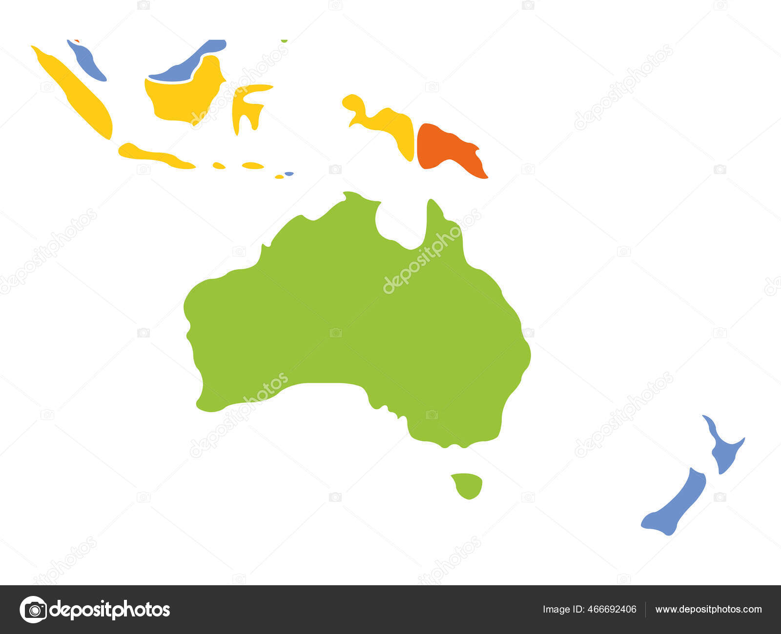 Mapa liso de Australia continente Vector de stock por ©pyty 466692406